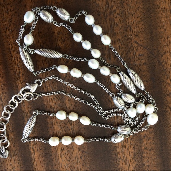 Brighton | Jewelry | Vintage Brighton Long Freshwater Pearl And Silver ...